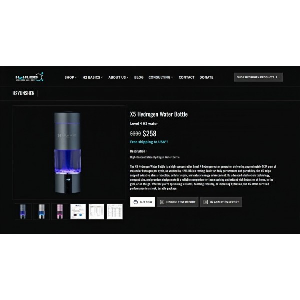 H2HUBB Level 4 Aprroval Hydrogen Water Bottle H2 Water Portable ...