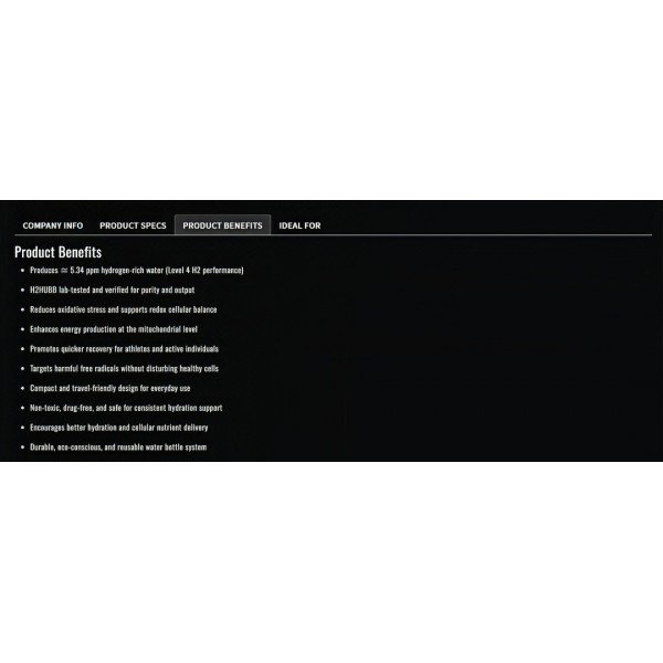 H2HUBB Level 4 Aprroval Hydrogen Water Bottle H2 Water Portable ...